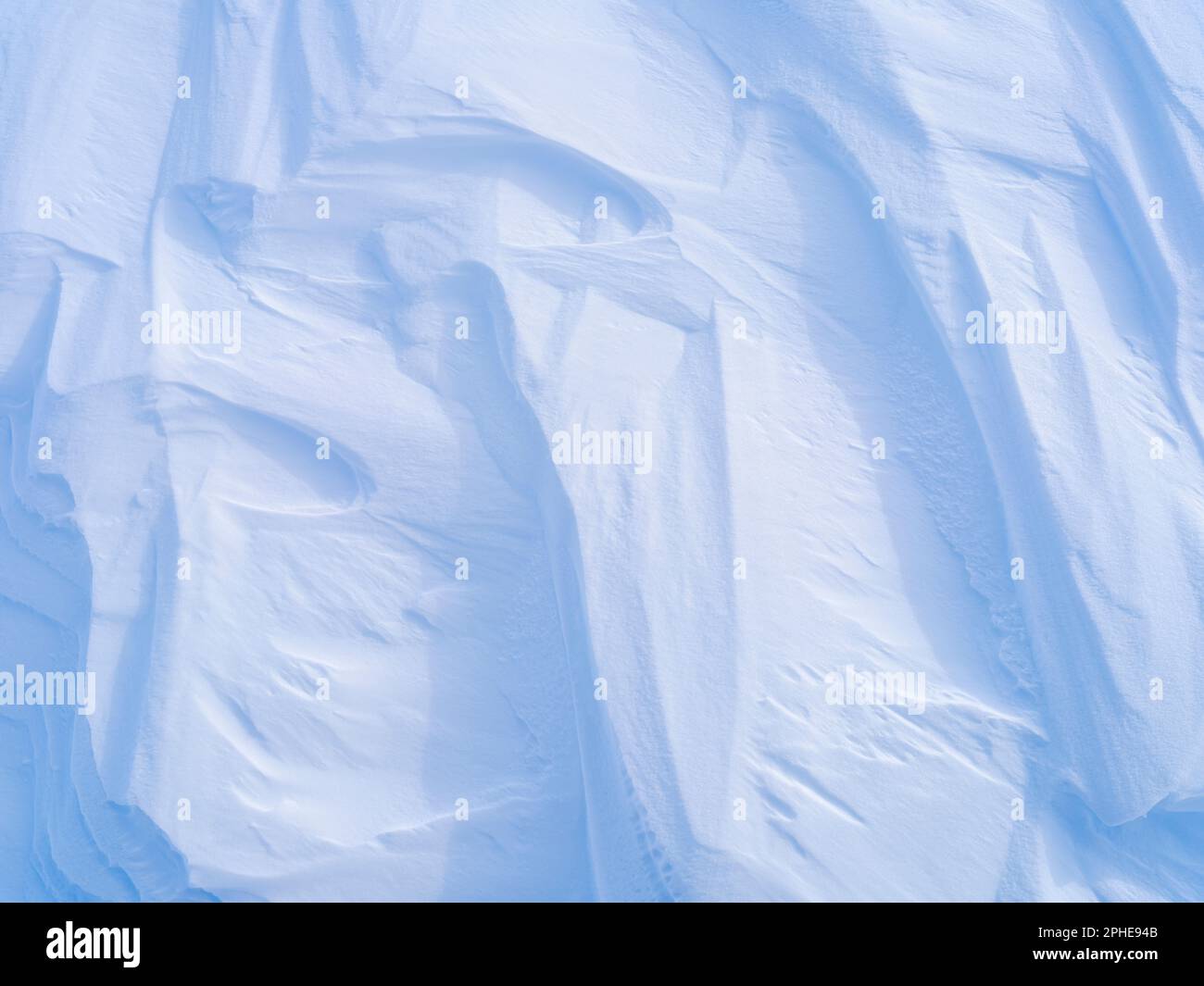 Sastrugi, wind erosion in snow, between glaciers Rabotbreen and ...