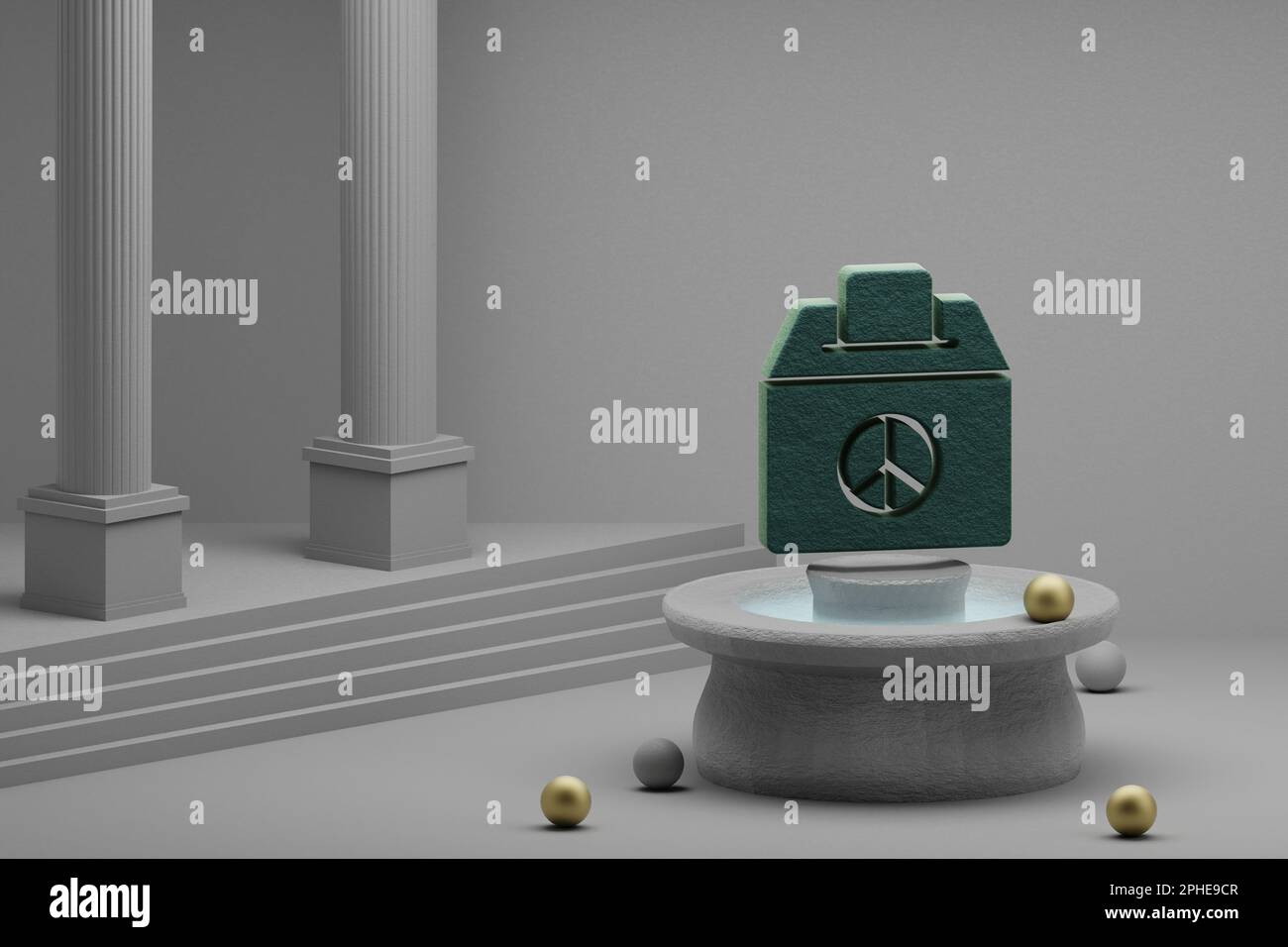 Beautiful abstract illustrations Green Peace vote box symbol icon on a ...