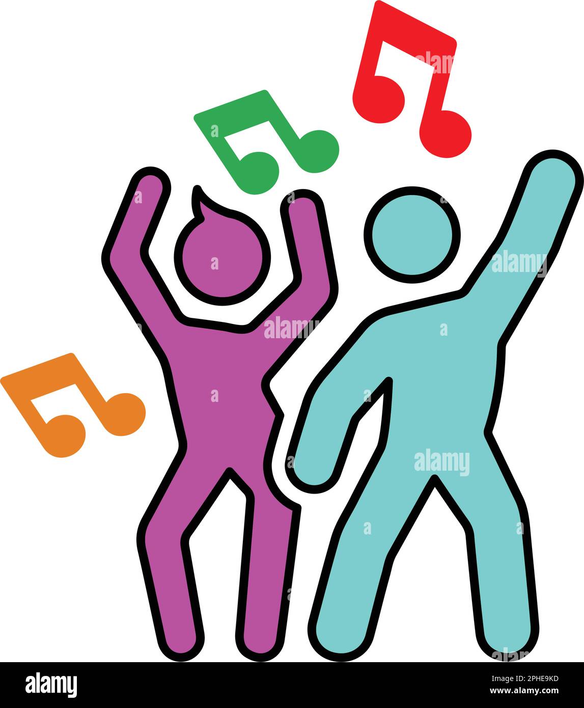 Dance with music icon. Simple vector illustration for graphic and web design or commercial ...