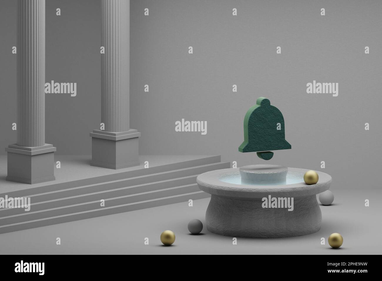 Beautiful abstract illustrations Green Notifications symbol icon on a ...