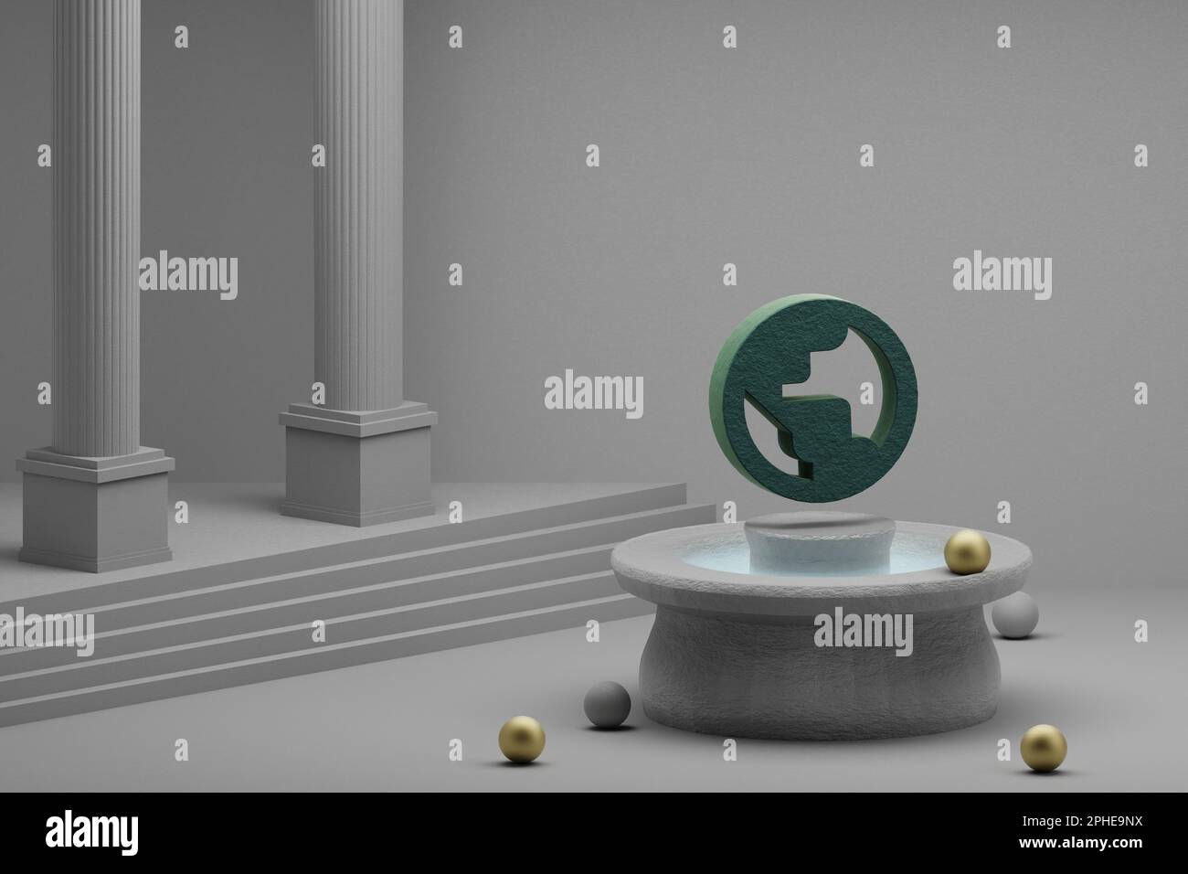 Beautiful abstract illustrations Green Public symbol icon on a fountain ...