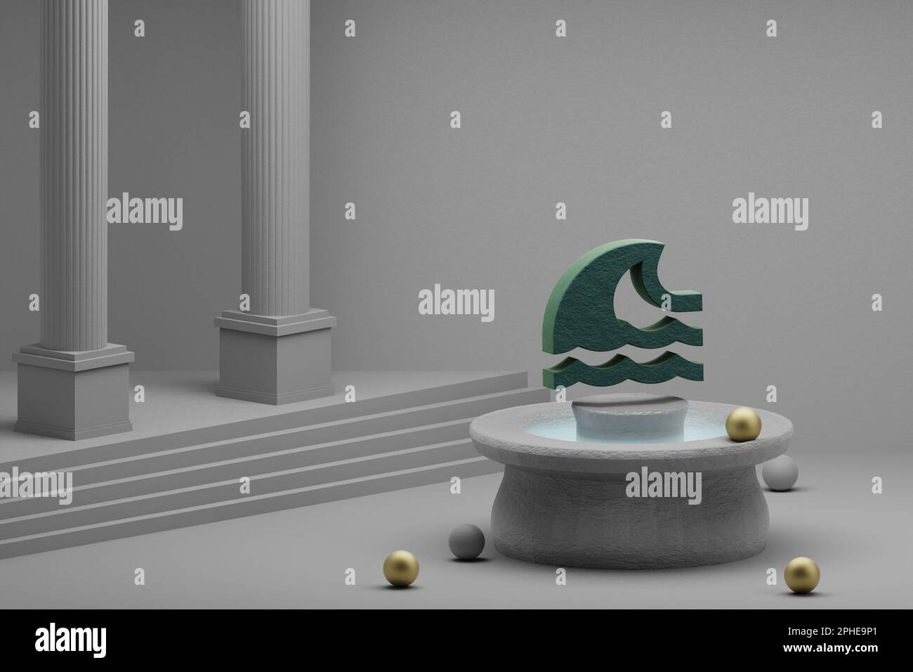 Beautiful abstract illustrations Green Tsunami symbol icon on a ...