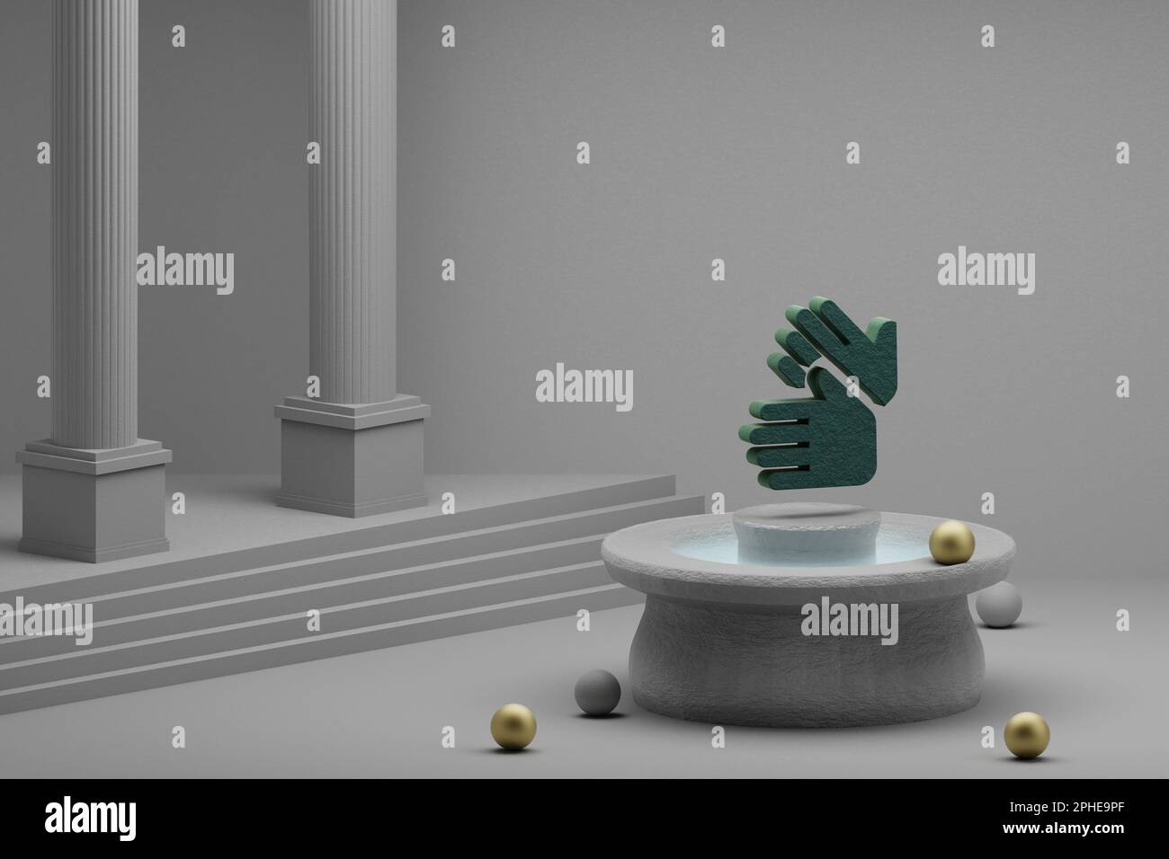 Beautiful abstract illustrations Green Sign Language symbol icon on a ...