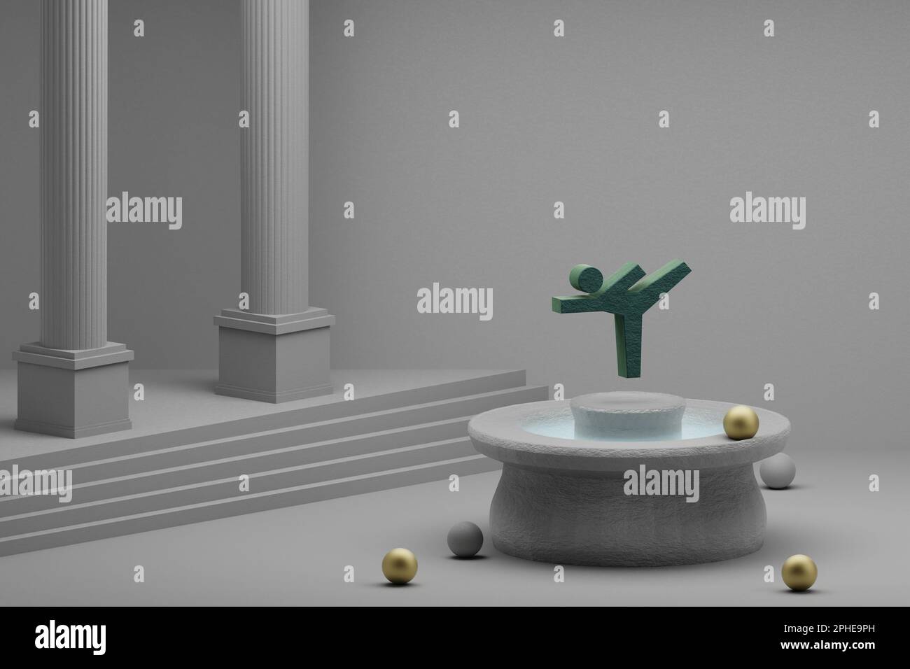 Beautiful abstract illustrations Green Sports Gymnastics symbol icon on ...