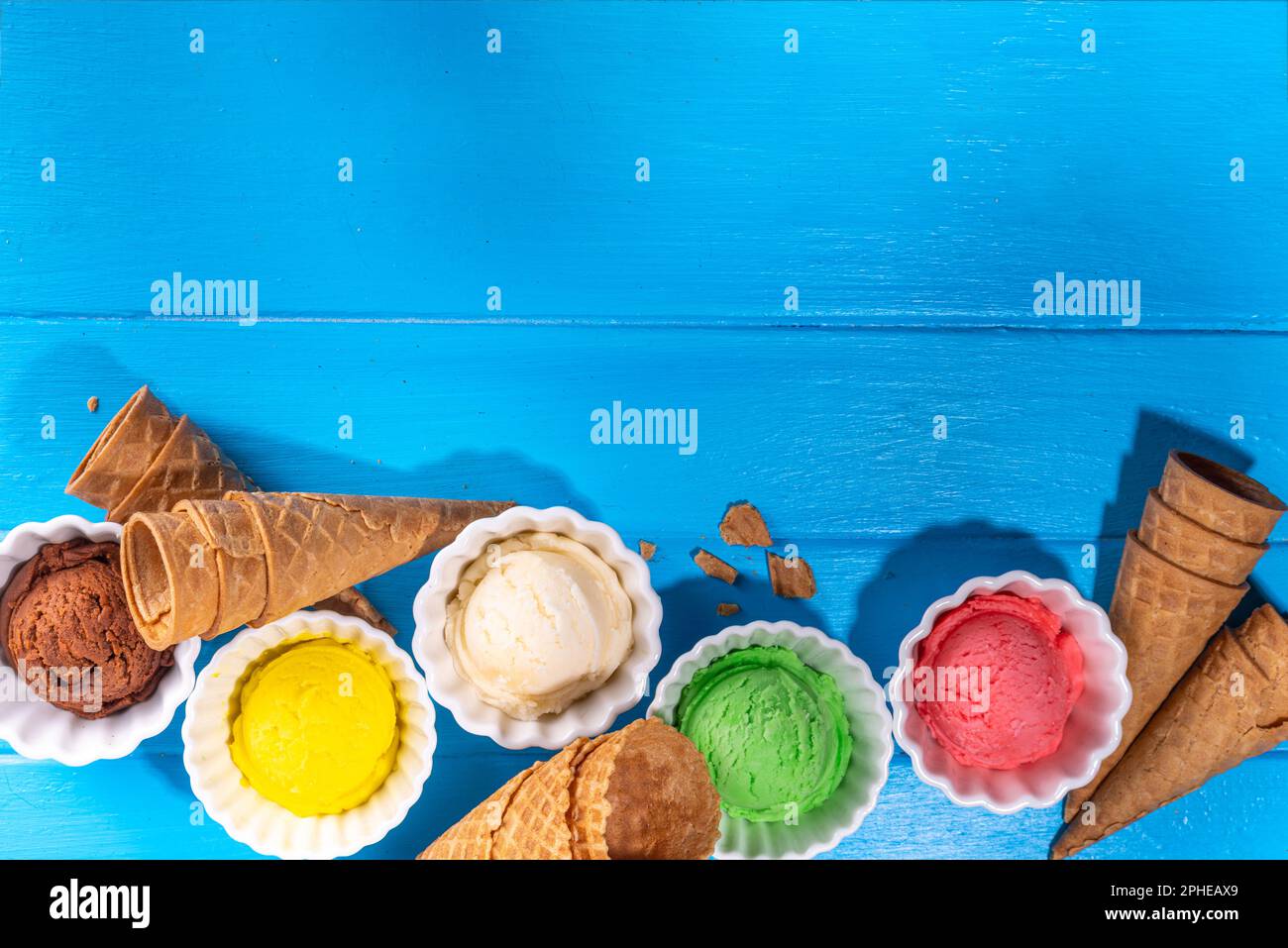 Ice cream festival background, Summer ice cream buffet with various ...