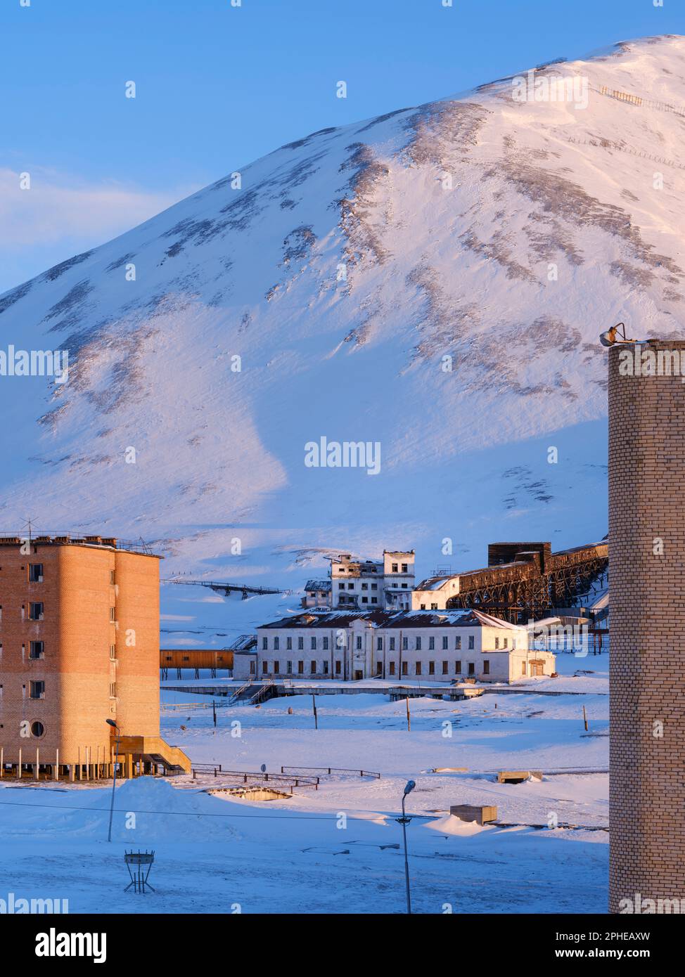 Pyramiden, abandoned russian mining settlement at the Billefjorden ...