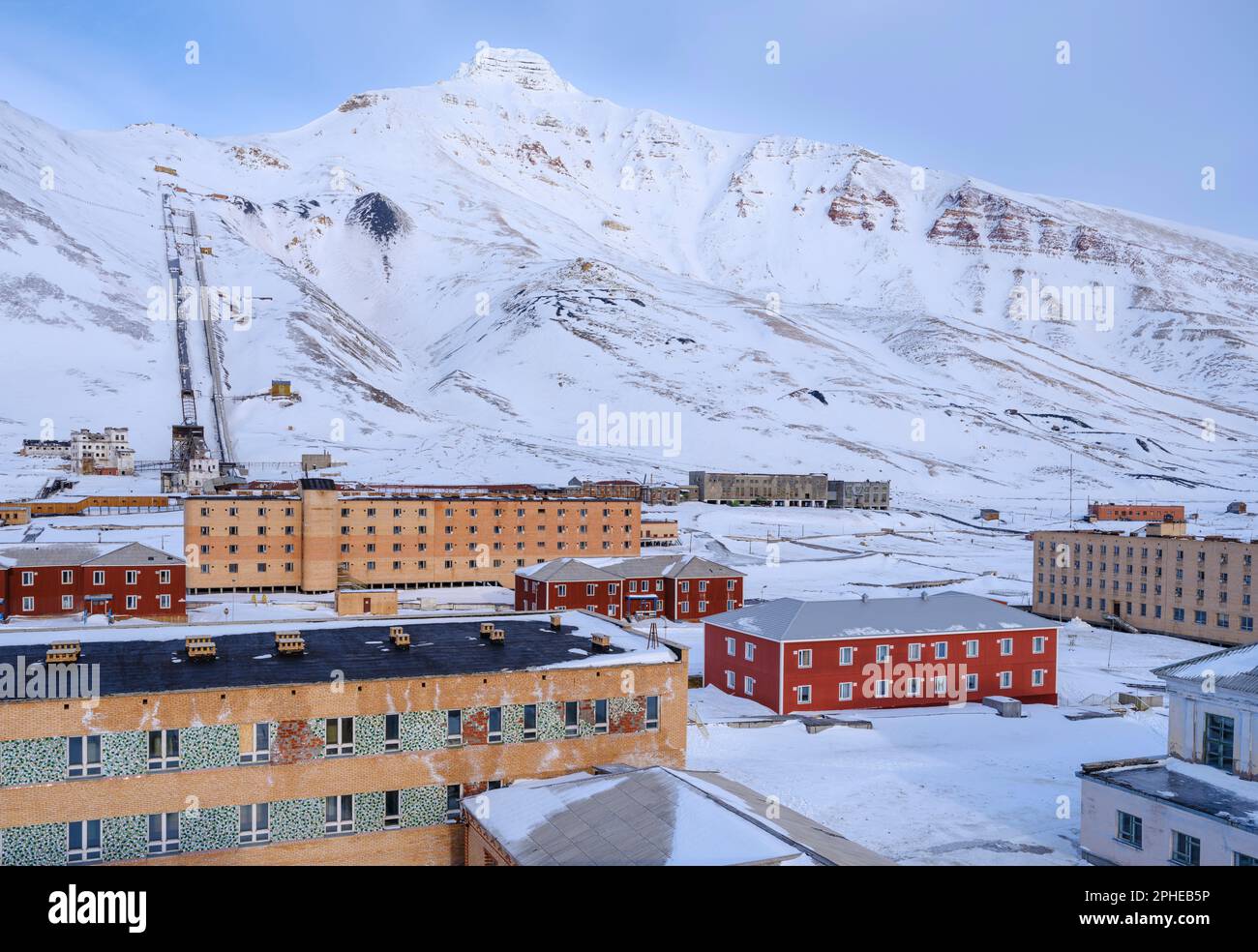Pyramiden, abandoned russian mining settlement at the Billefjorden ...