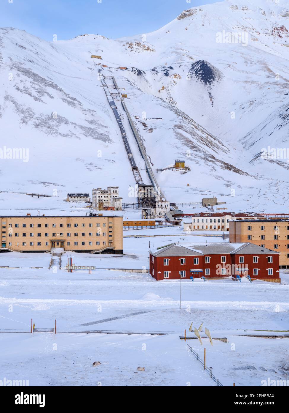 Pyramiden, abandoned russian mining settlement at the Billefjorden ...