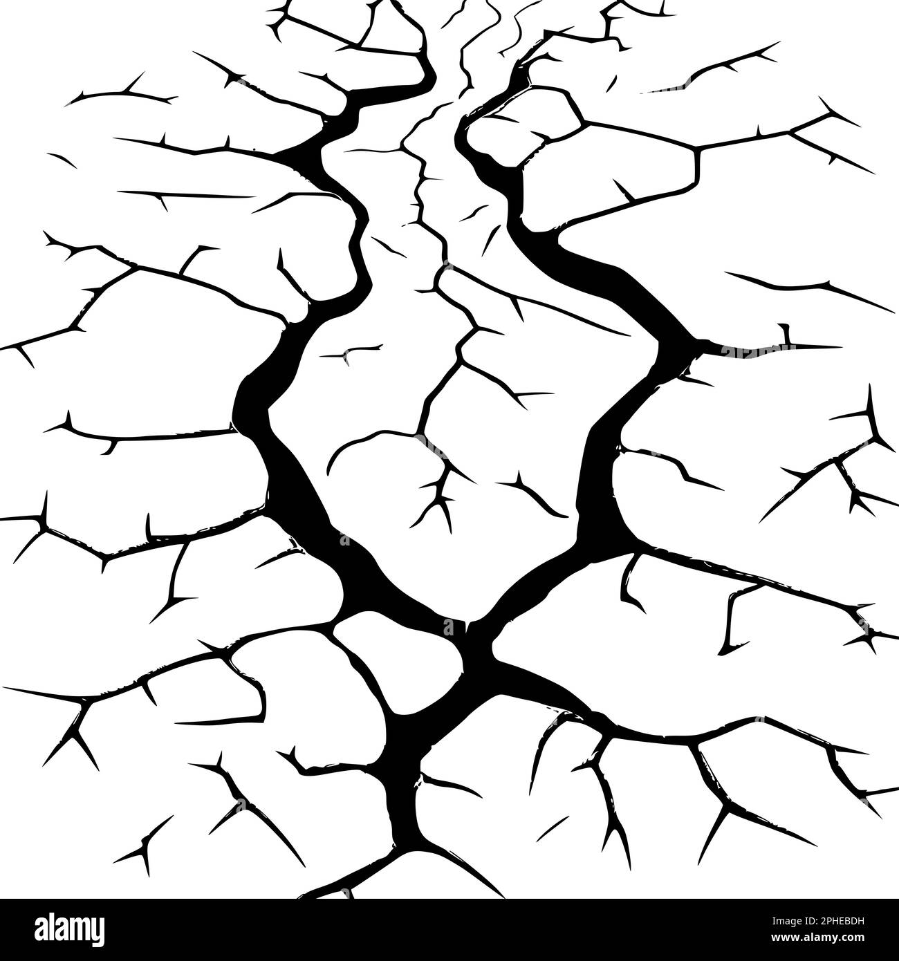 Damage from natural disasters, earthquakes or drought.Split, crack and ...