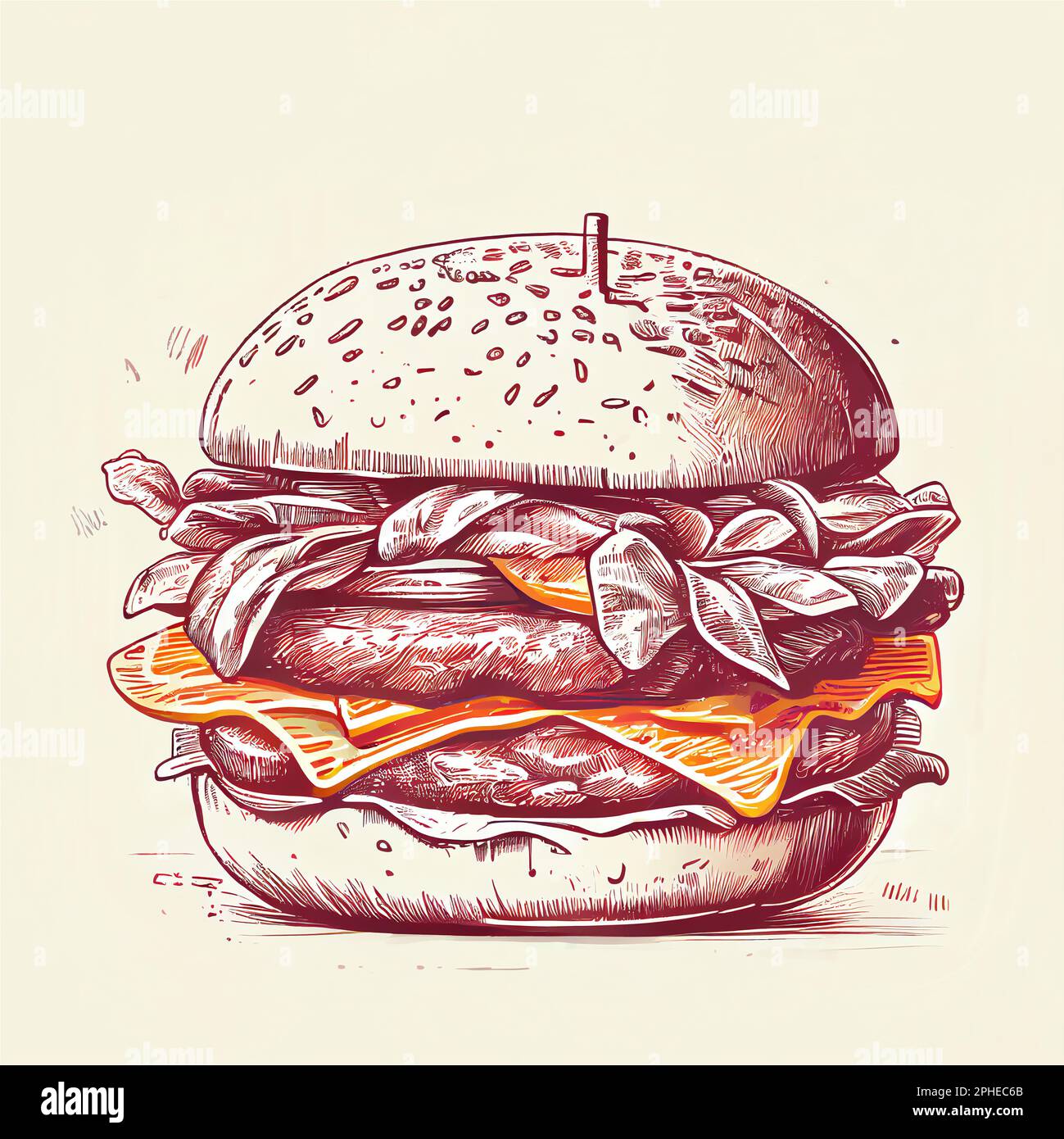 Digital food illustration hi-res stock photography and images - Alamy