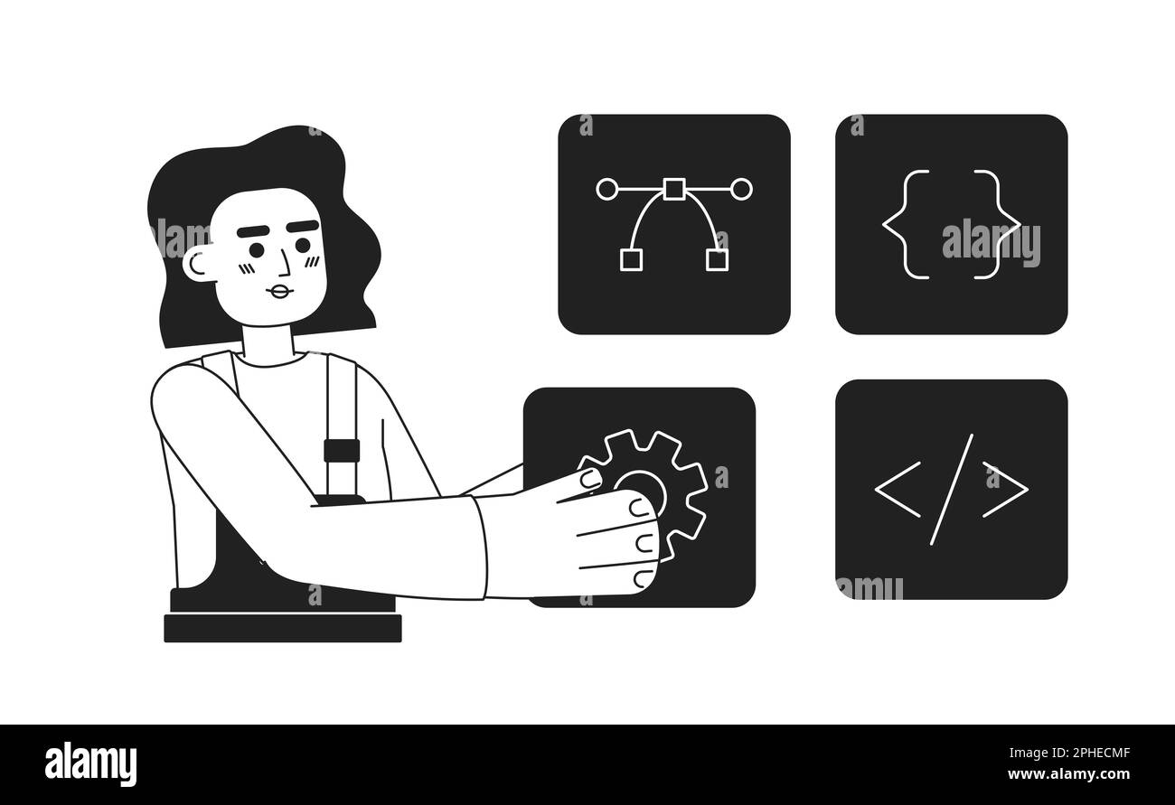 Website builder black and white concept vector spot illustration Stock Vector Image & Art - Alamy