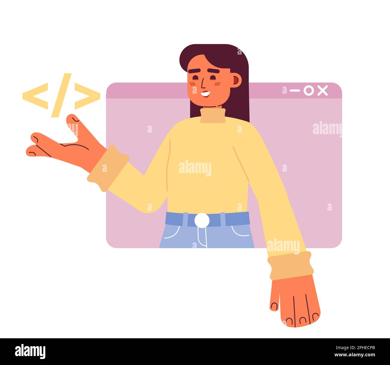 Web engineer building website code flat concept vector spot ...