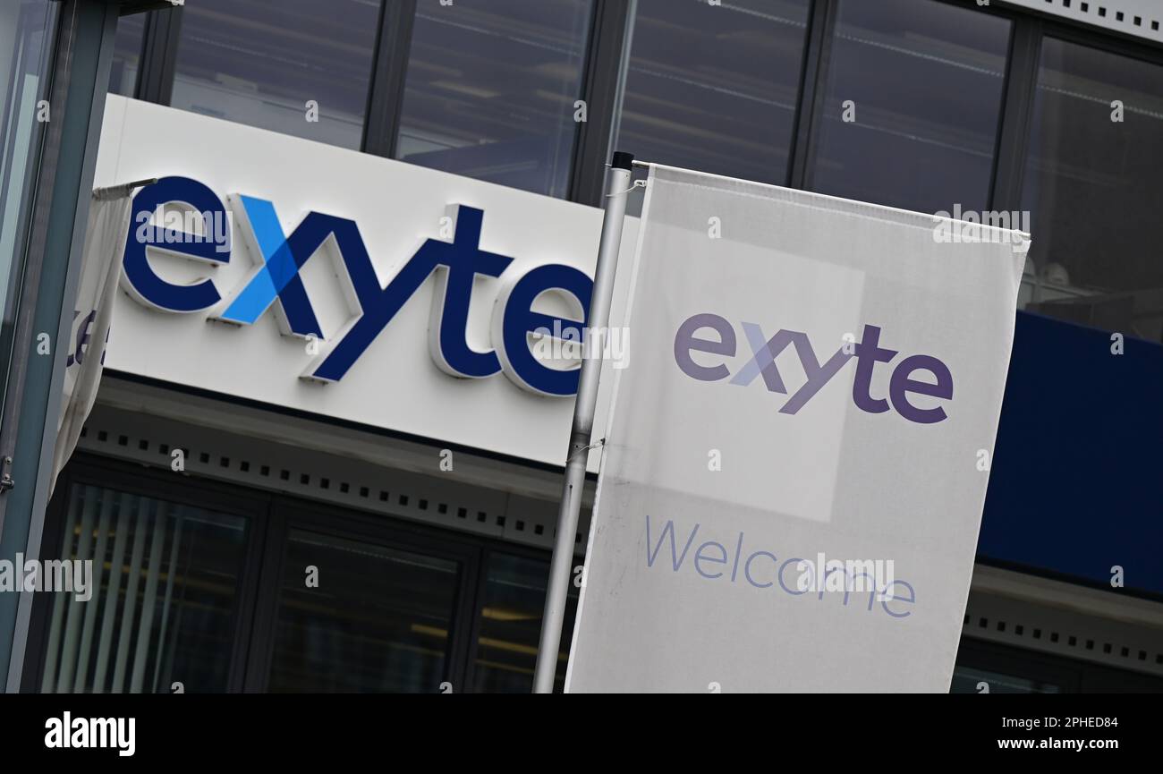 Stuttgart, Germany. 20th Mar, 2023. The logo of the Exyte company on an ...