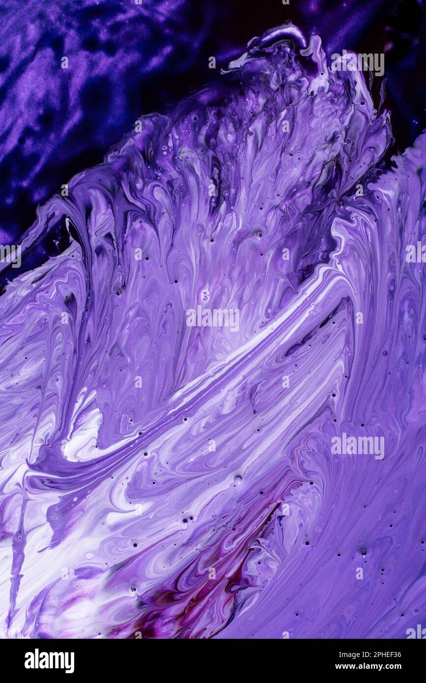 Beautiful abstraction of liquid paints in slow blending flow mixing ...