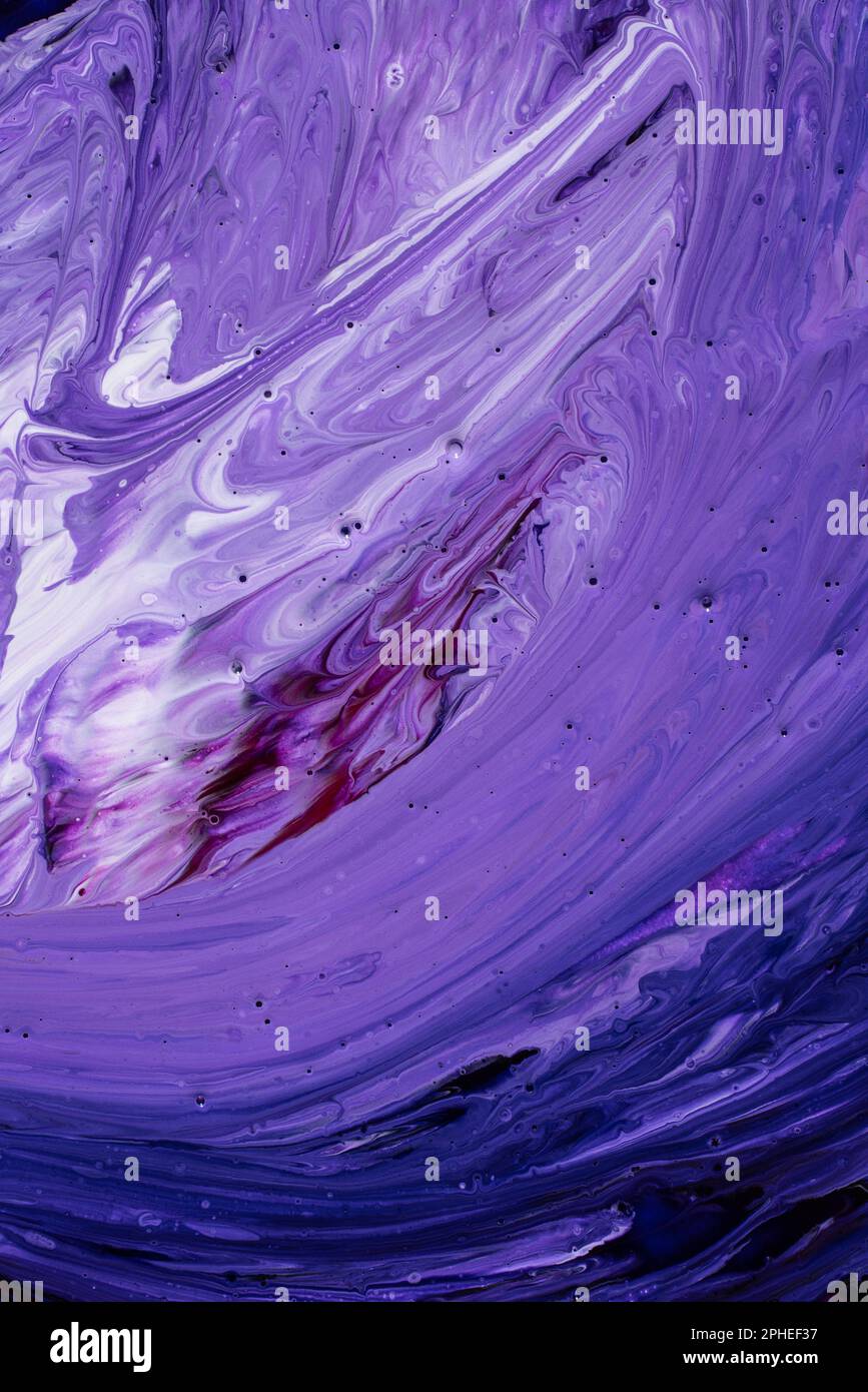 Beautiful abstraction of liquid paints in slow blending flow mixing ...
