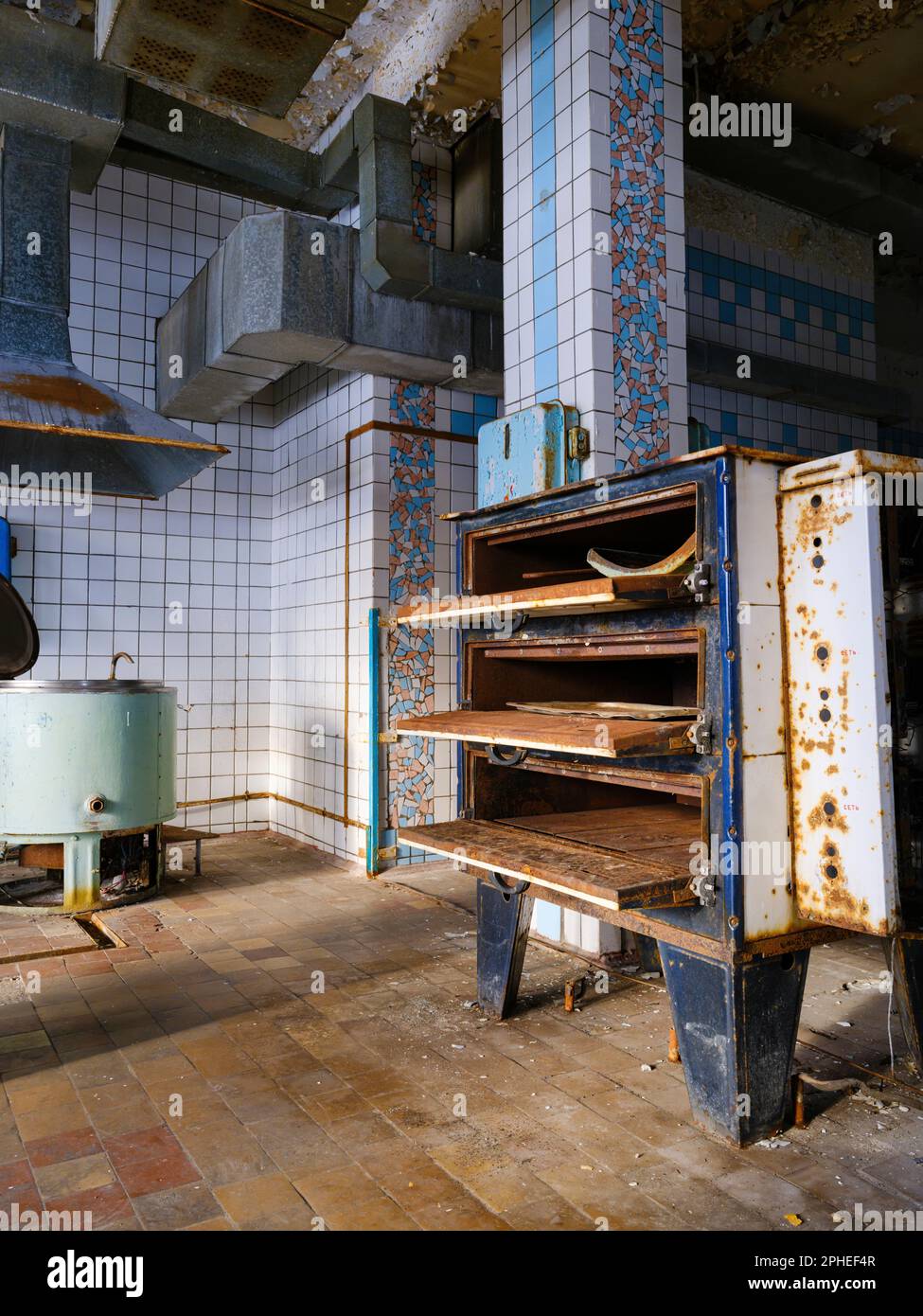 The former kitchen. Pyramiden, abandoned russian mining settlement at ...