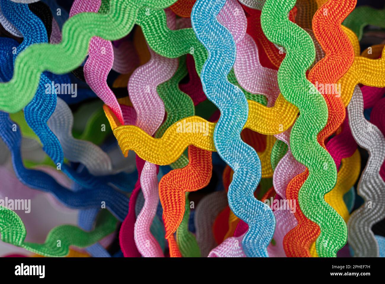 Closeup bunch of wave ribbons of various colors for hobby Stock Photo ...