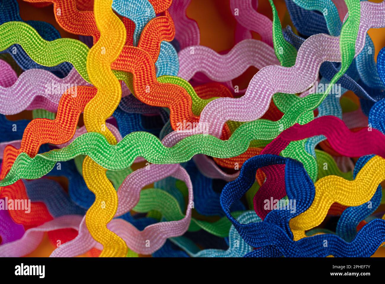 Closeup bunch of wave ribbons of various colors for hobby Stock Photo ...