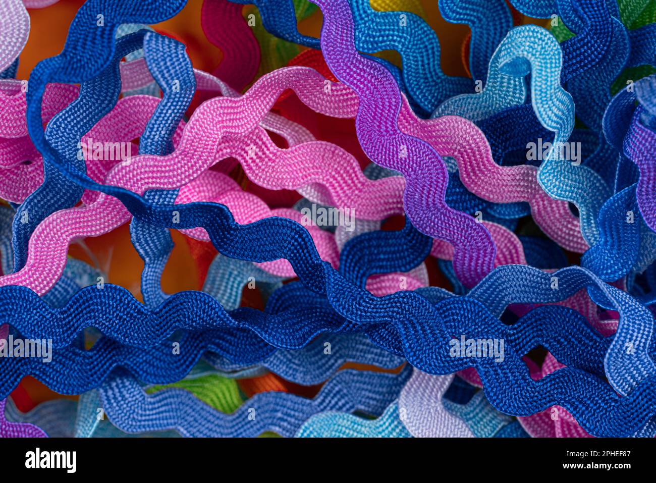 Closeup bunch of wave ribbons of various colors for hobby Stock Photo ...