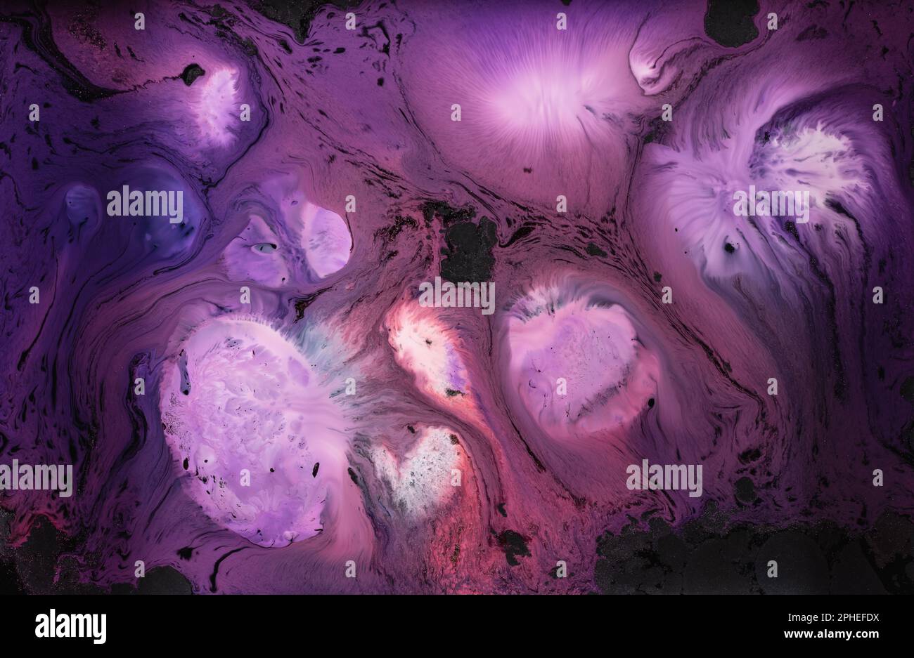 Beautiful abstraction of liquid paints in slow blending flow mixing ...