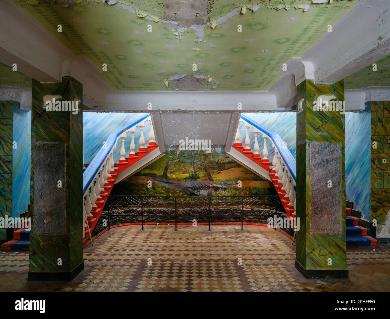 The canteen and dining hall. Pyramiden, abandoned russian mining ...
