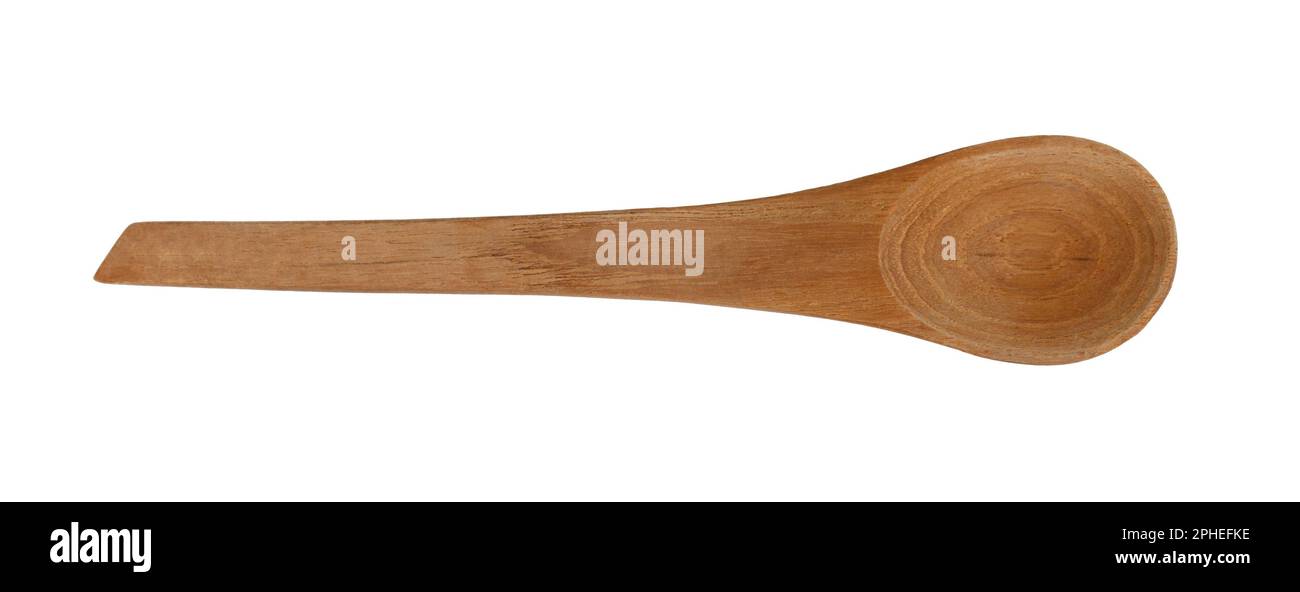 Wooden spoon front top view isolated on white background Stock Photo ...