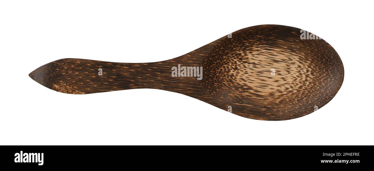 Wooden spoon front top view isolated on white background Stock Photo ...
