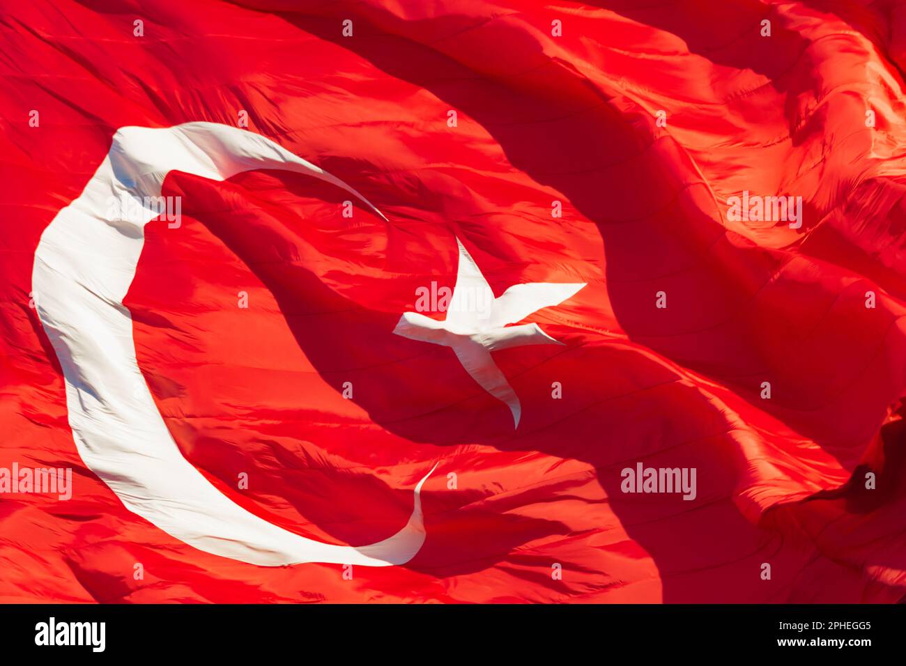 Full frame waving Turkish Flag background photo. National holidays of ...