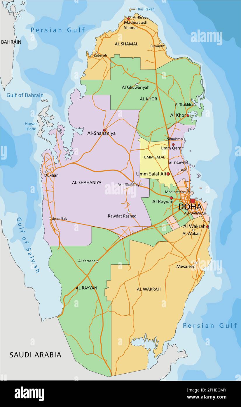 Political Map Of Qatar