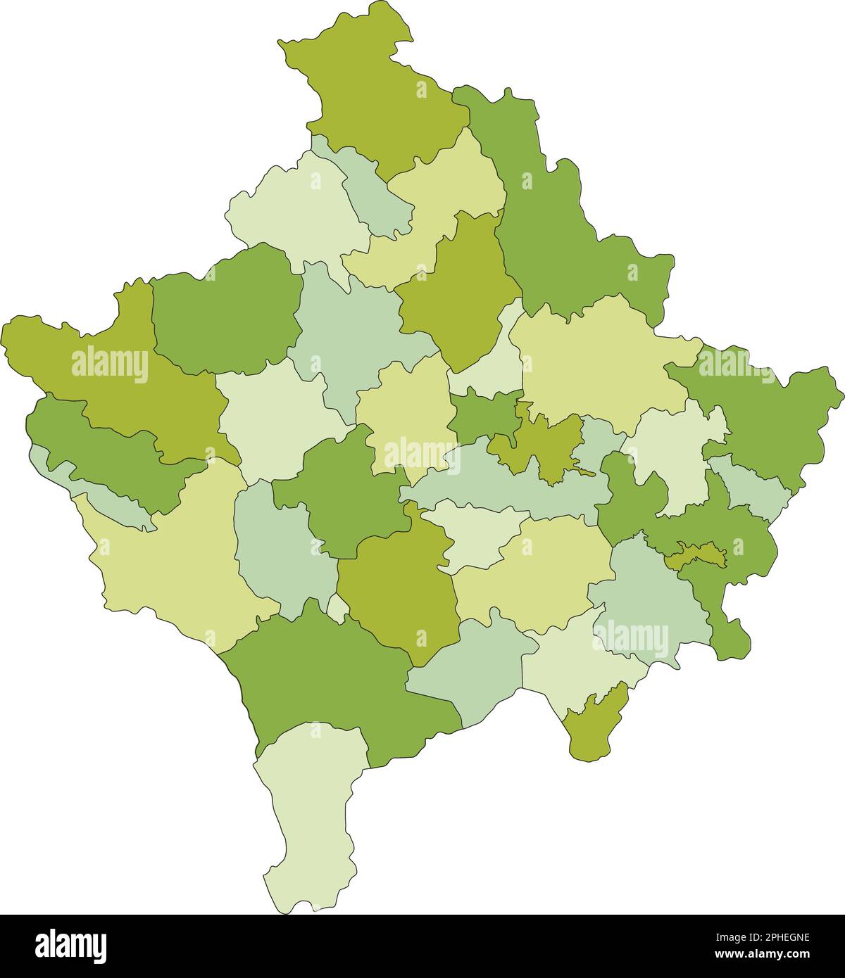 Highly detailed editable political map with separated layers. Kosovo ...