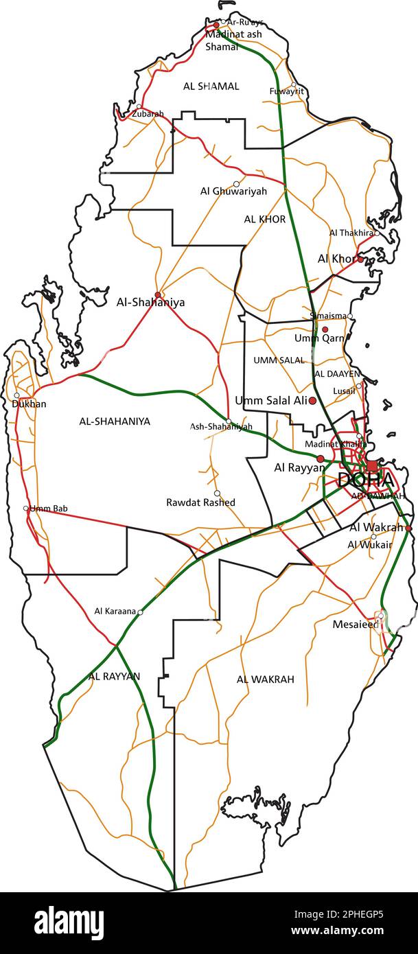 Qatar Detailed Road Map
