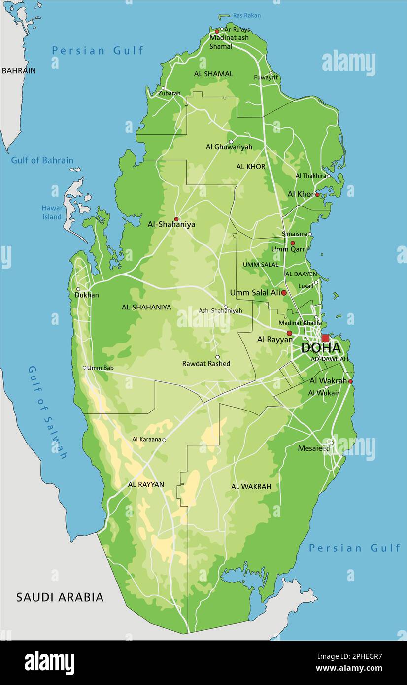 Qatar Physical Map Qatar Physical Map