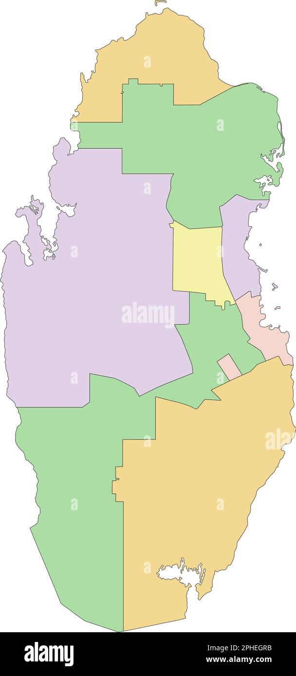 Qatar - Highly detailed editable political map Stock Vector Image & Art ...