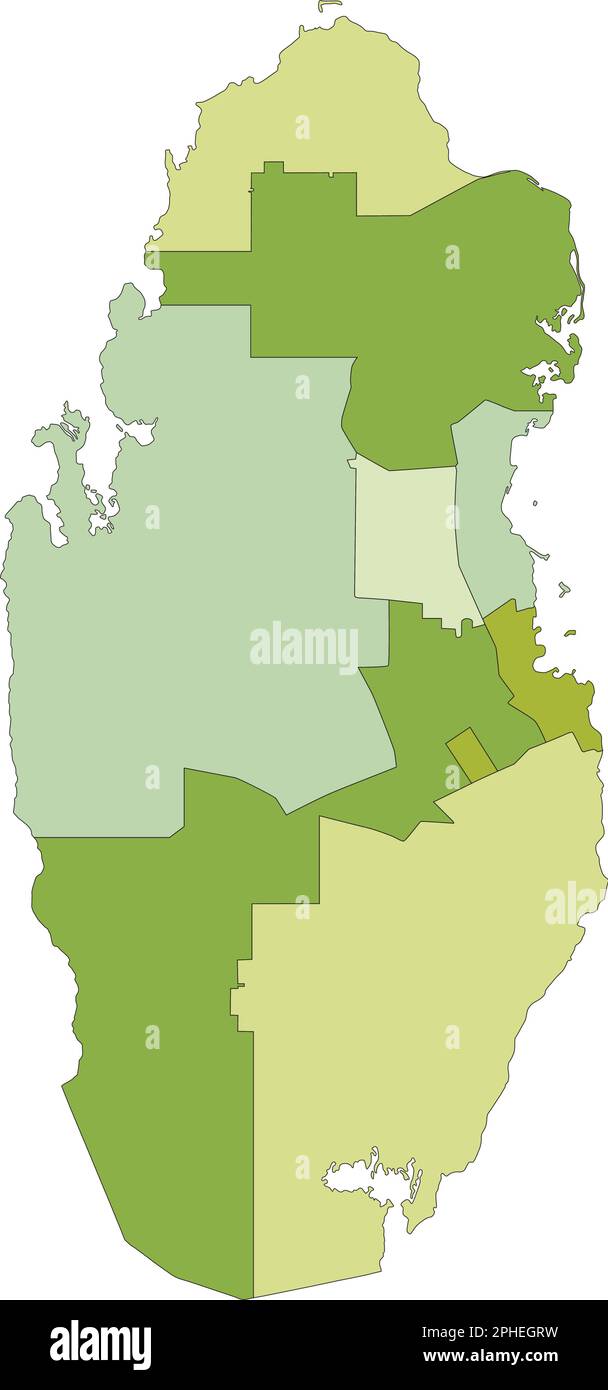 Highly detailed editable political map with separated layers. Qatar ...