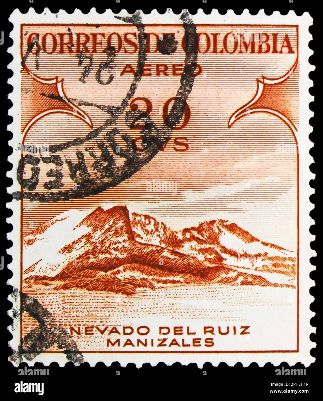 MOSCOW, RUSSIA - MARCH 16, 2023: Postage stamp printed in Colombia ...