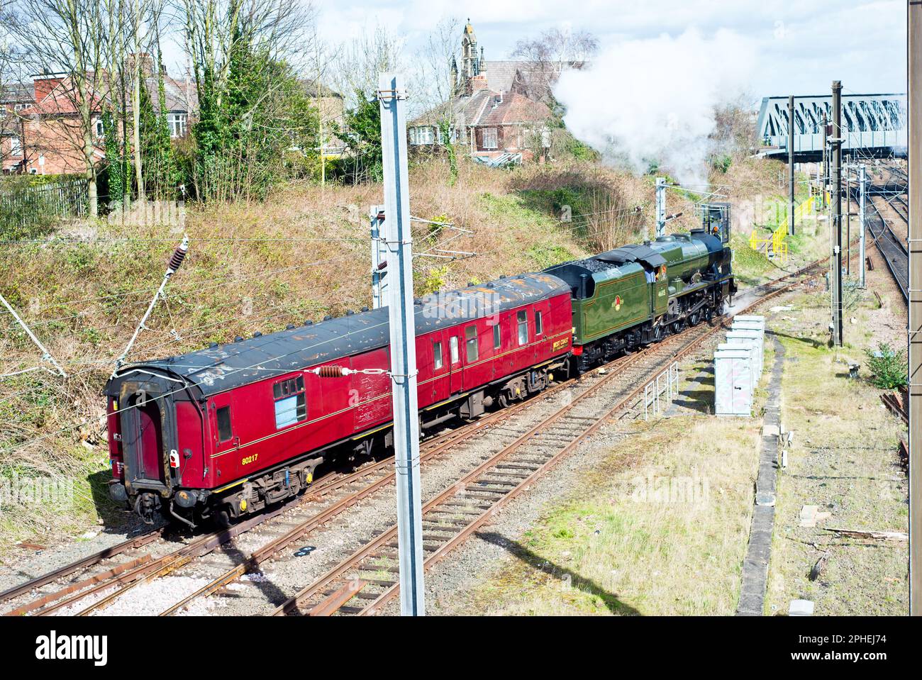 Royal Scot class no 46115 Scots Guardsman with support Coach , Holgate ...