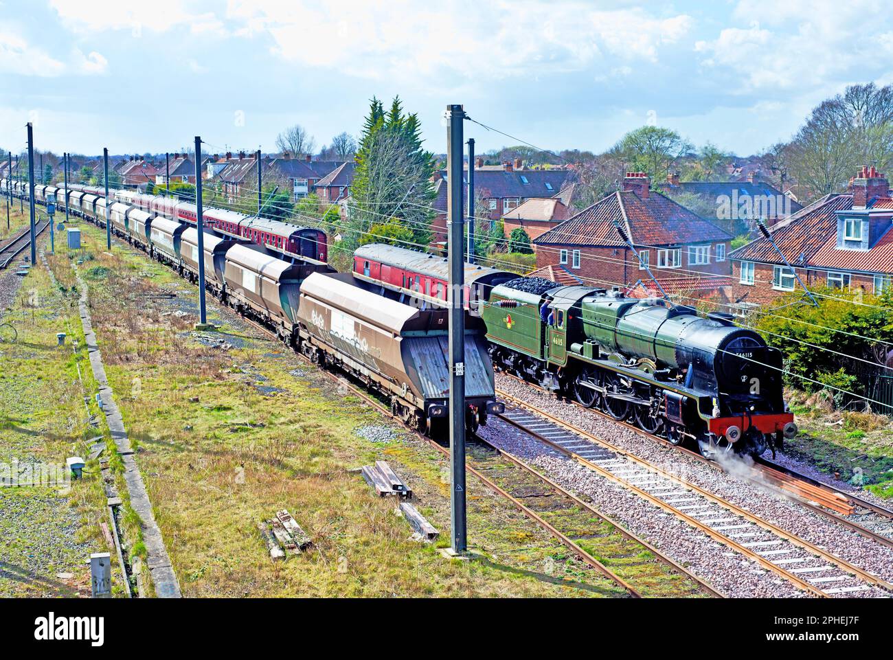 Royal Scot class no 46115 Scots Guardsman with support Coach , Holgate ...