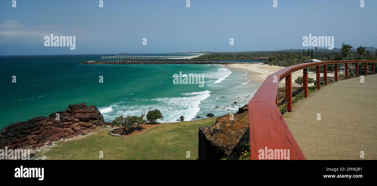 View south from Point Danger to Duranbah Beach, on the Queensland New ...