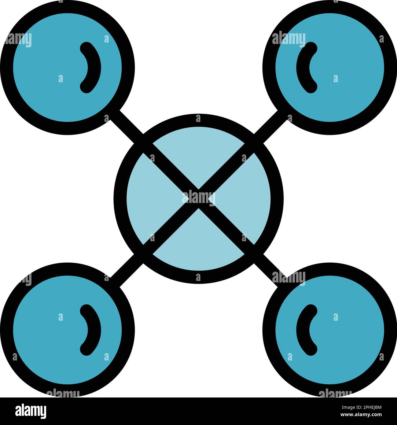 Fintech Blockchain Icon Outline Fintech Blockchain Vector Icon For Web
