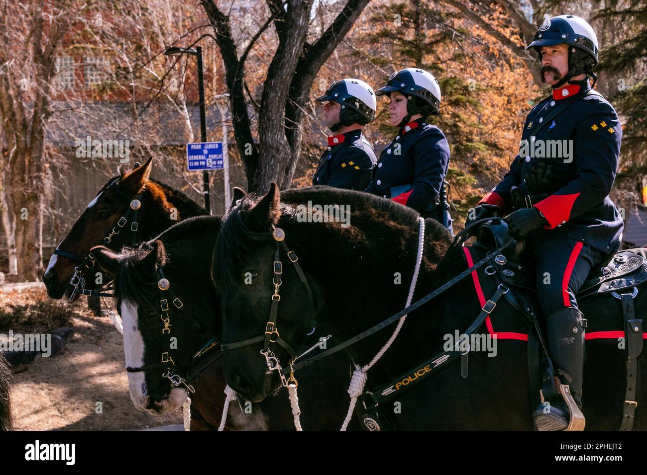 Edmonton, Canada. 27th Mar, 2023. Calgary Mounted Police unit close out ...