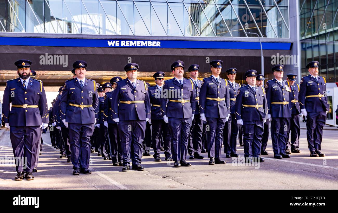 Edmonton, Canada. 27th Mar, 2023. Officers and Emergency Services ...