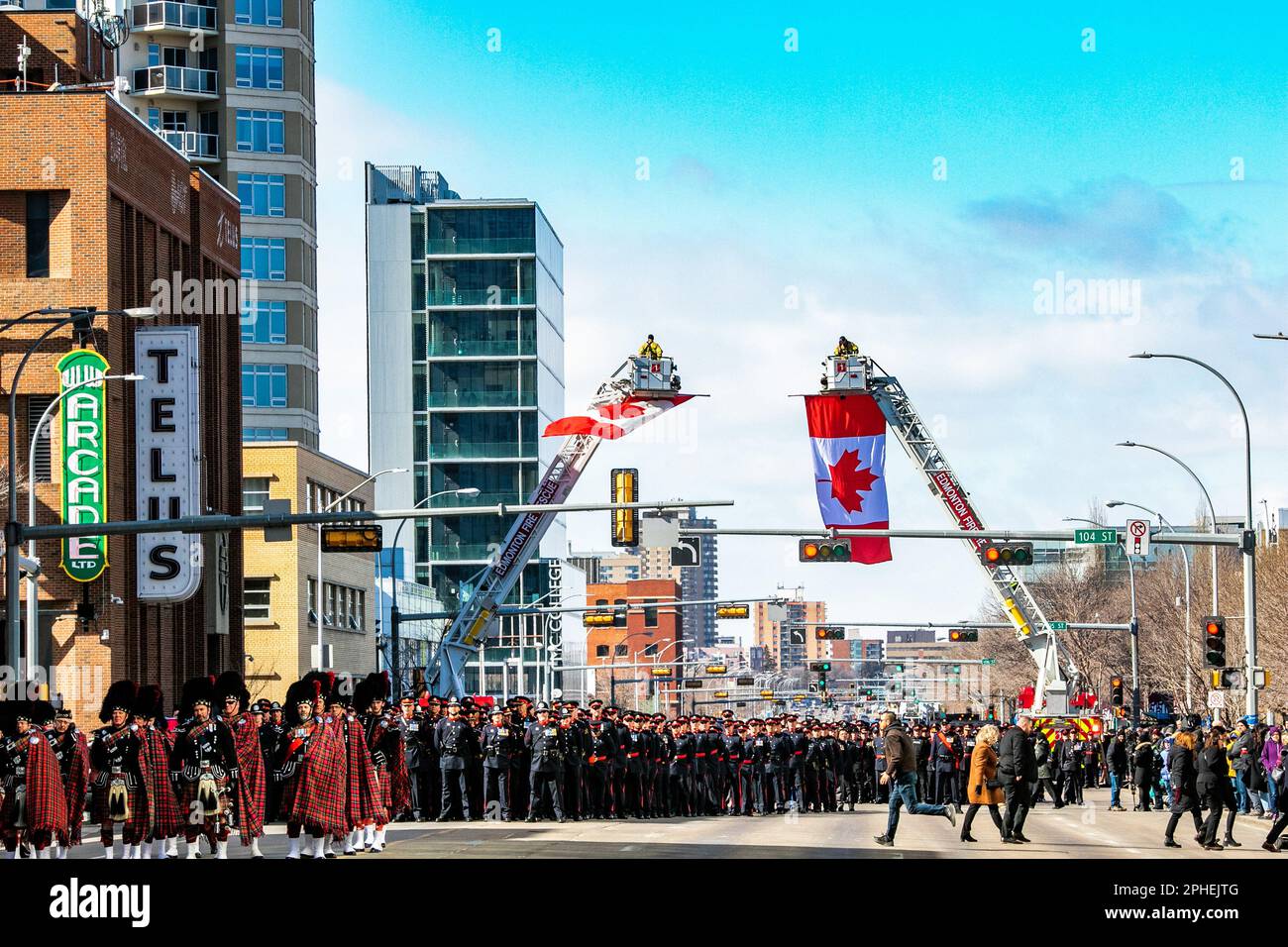 Edmonton, Canada. 27th Mar, 2023. Officers and Emergency Services ...