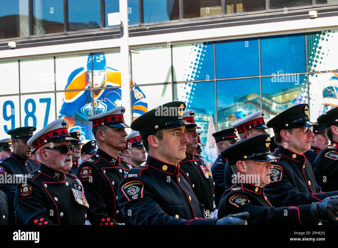 Edmonton, Canada. 27th Mar, 2023. Officers and Emergency Services ...