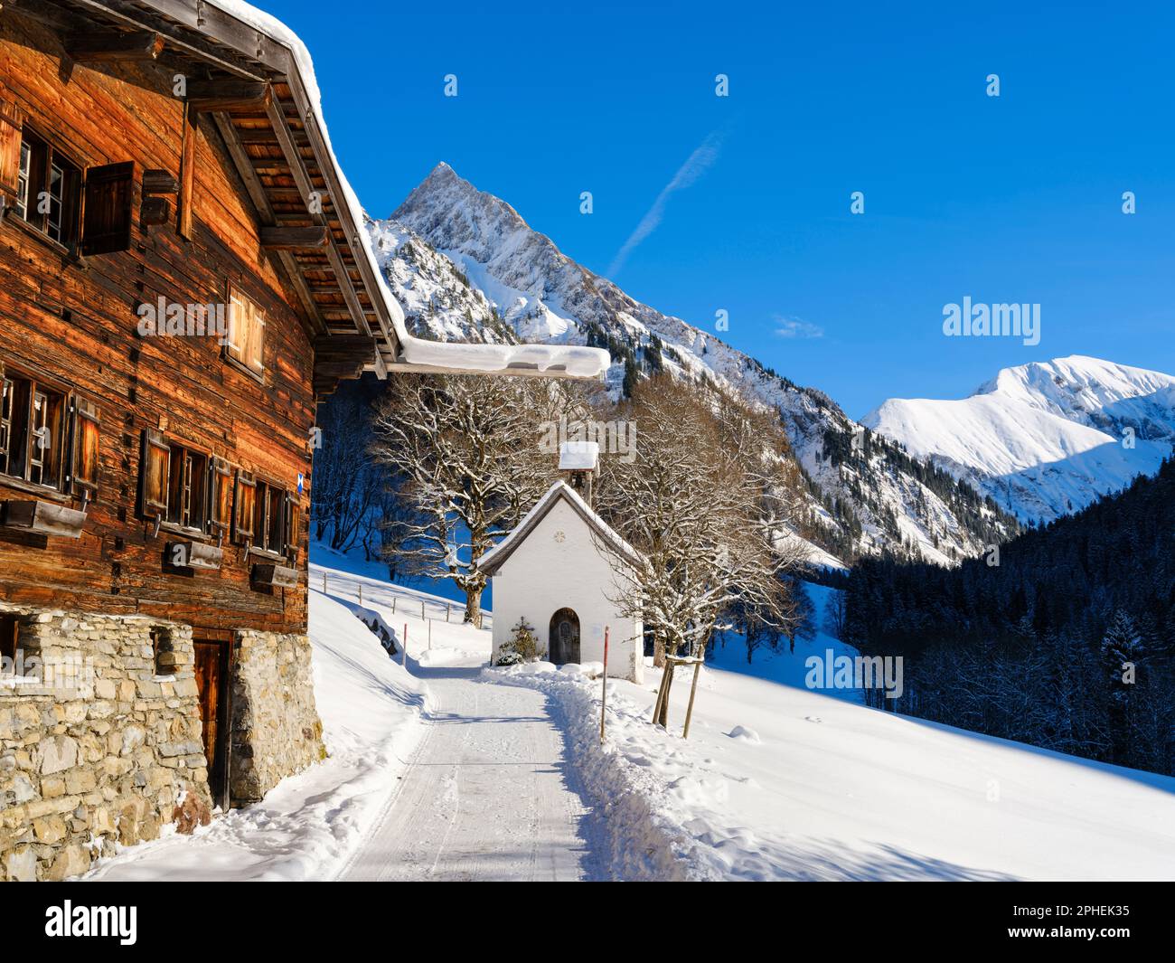 The chapel in village Gerstruben a listed collection of old farmhouses ...