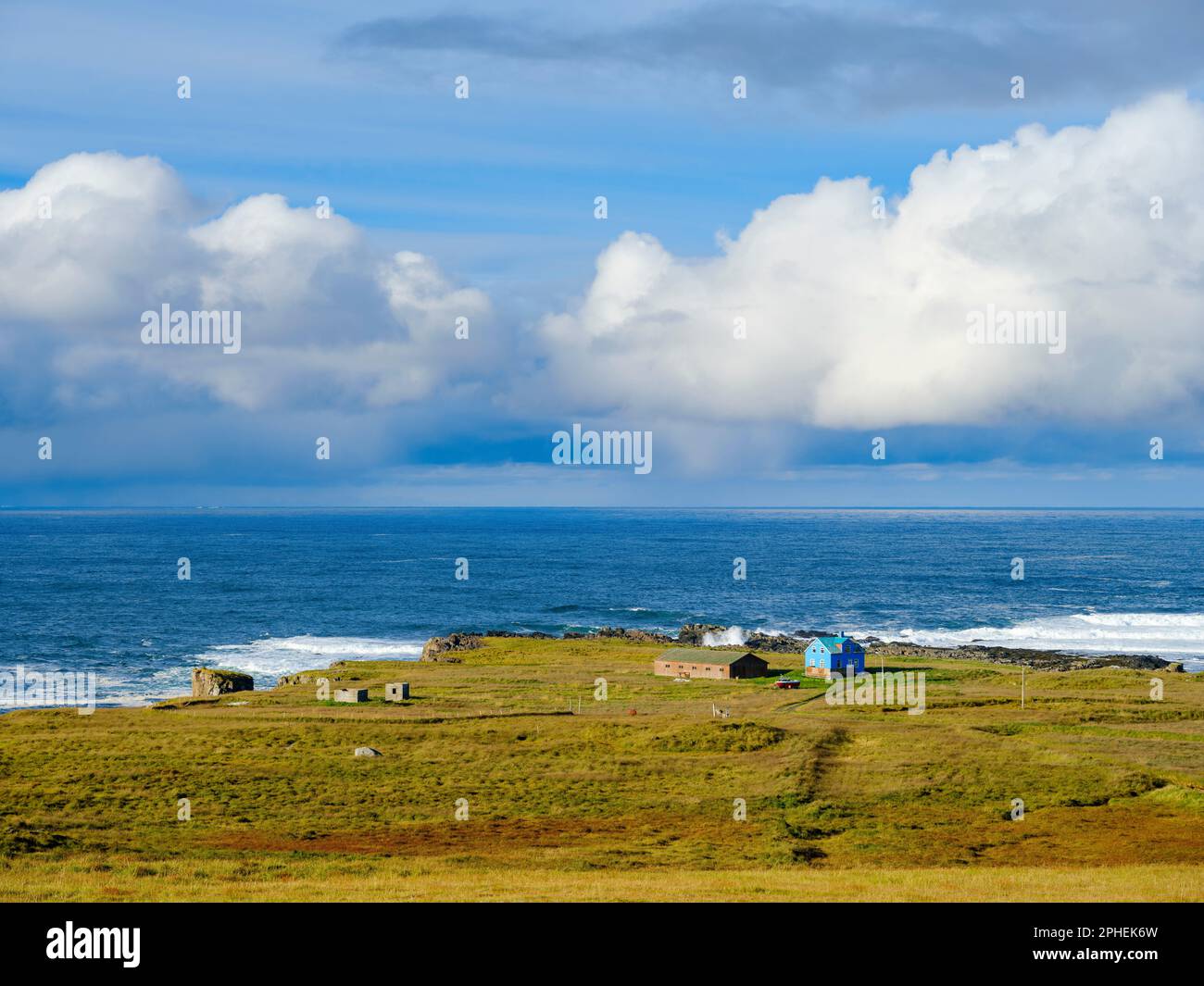 Landscape in the Arneshreppur at bay Trekyllisvik. The Strandir in the ...