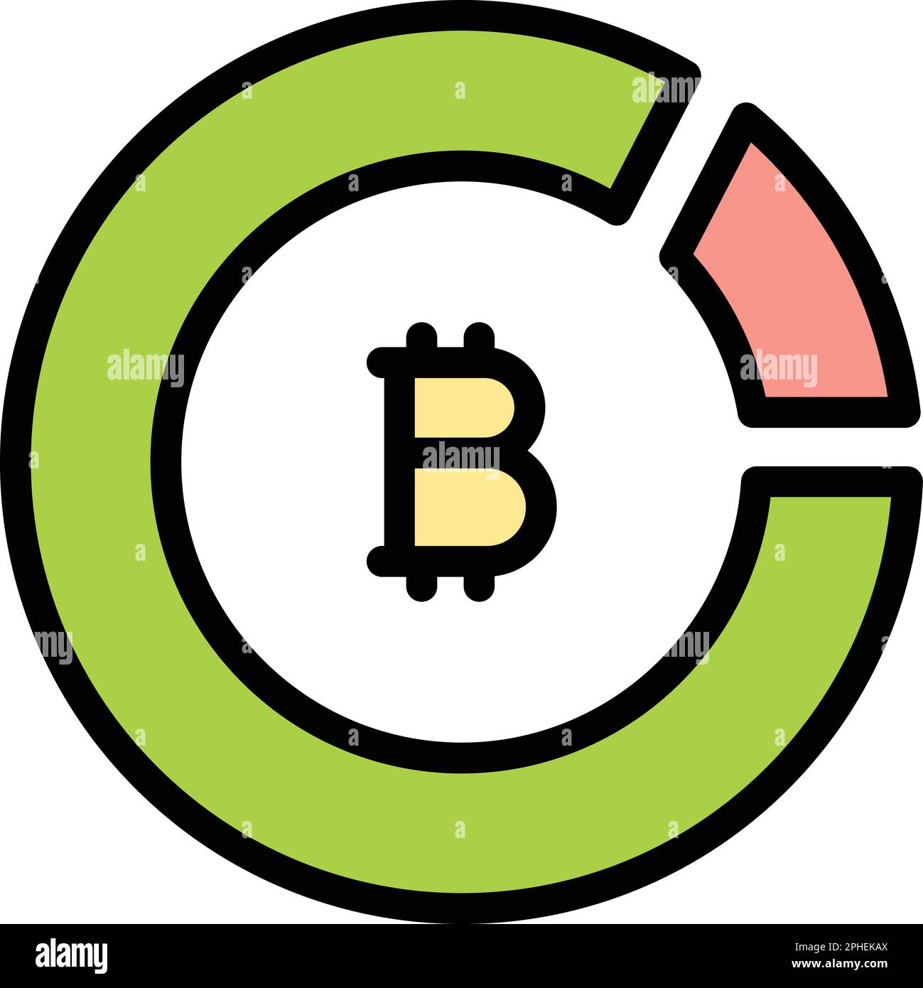 Bitcoin crypto icon. Outline Bitcoin crypto vector icon for web design ...