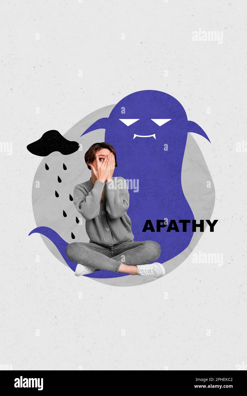 3d Retro Abstract Creative Artwork Template Collage Of Scared Lady