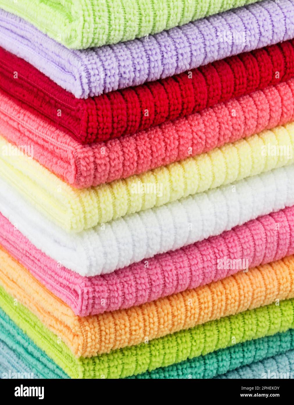 Cleaning microfiber clothes close up Stock Photo - Alamy
