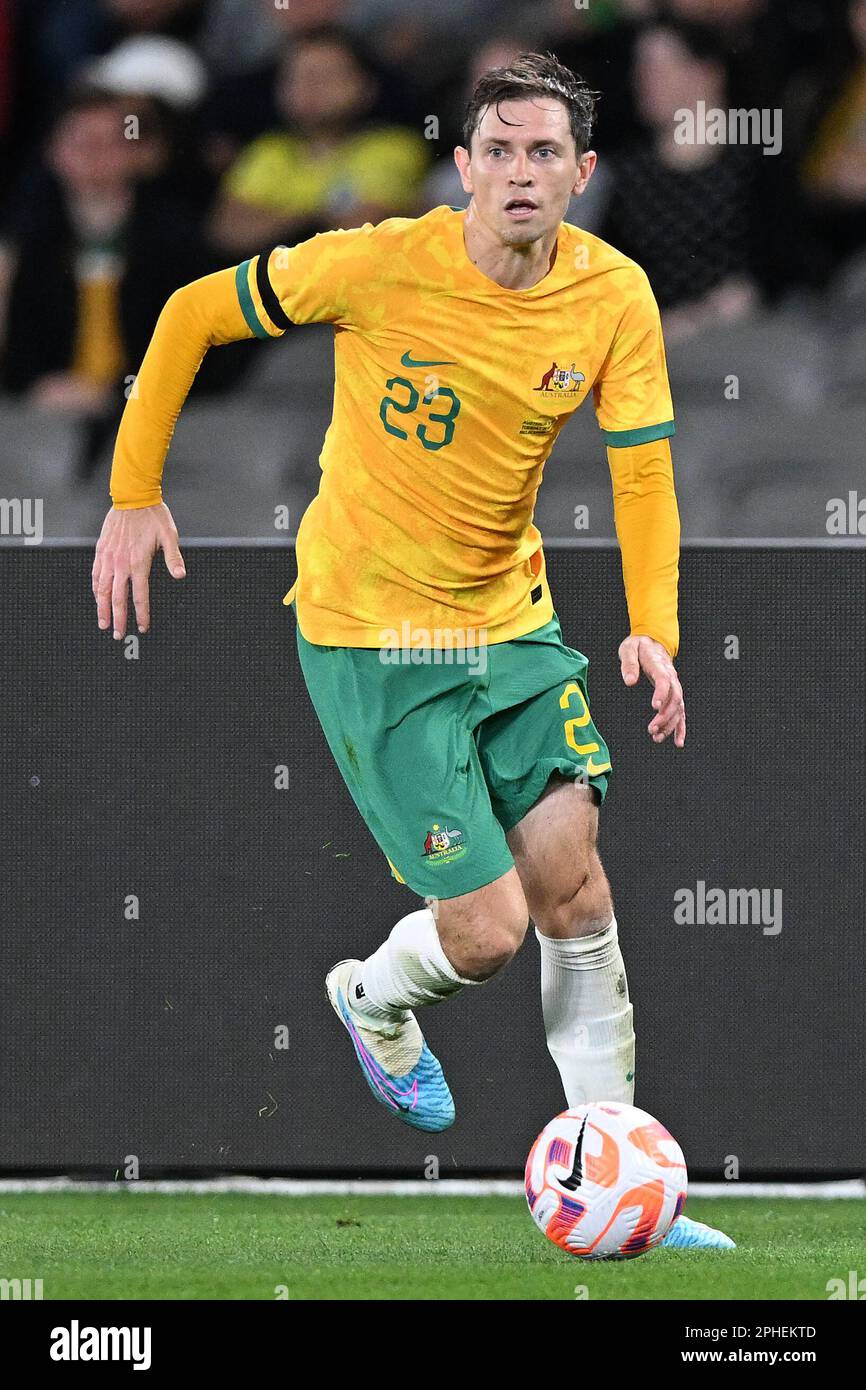 Craig Goodwin of Australia in action during the soccer match between ...