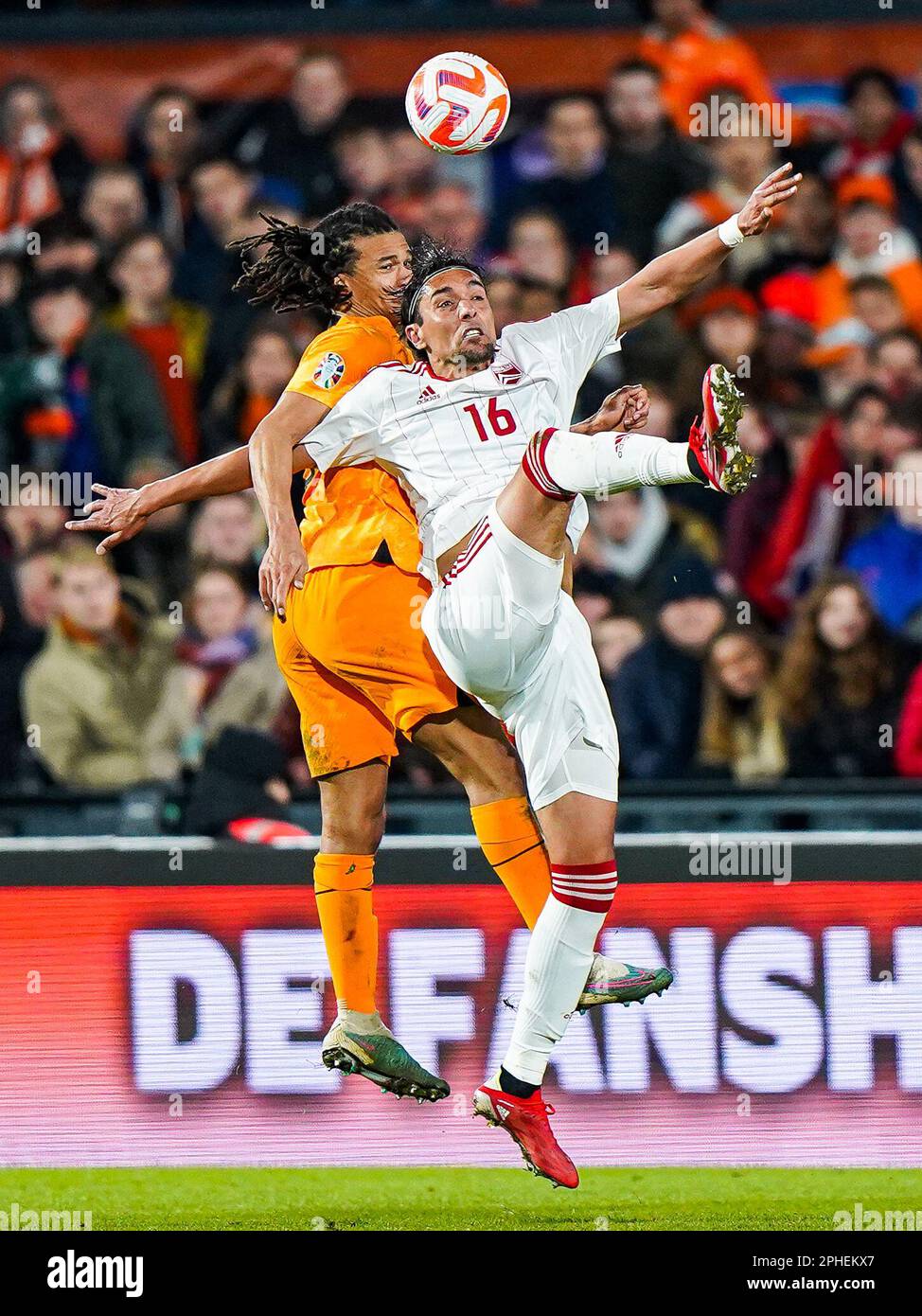 Rotterdam - Nathan Ake of Holland, Aymen Mouelhi of Gibraltar during ...